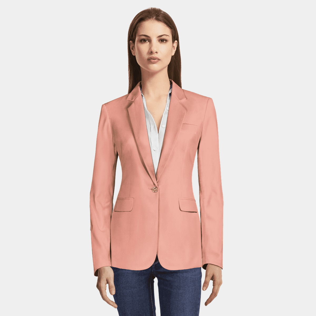 Blazer rose stretch de mi-saison