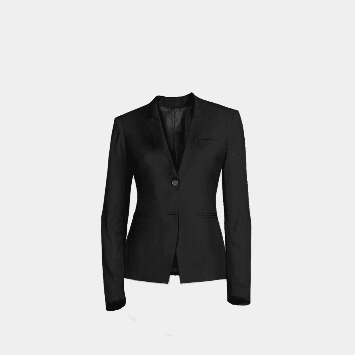 Onyx schwarzer cropped Blazer ohne Revers