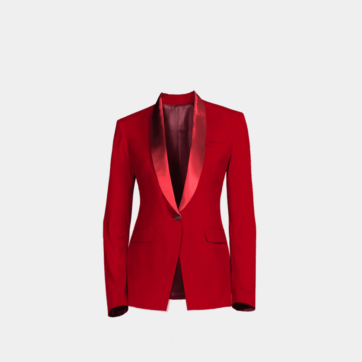 Intense Red one-button Tuxedo Blazer with shawl lapels | Sumissura