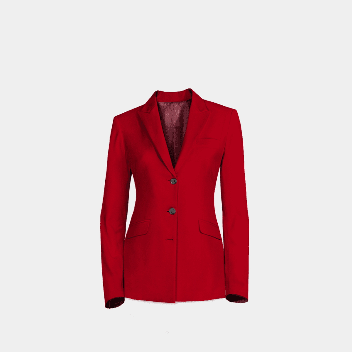 Intense Red 3-button Blazer with peak lapels | Sumissura
