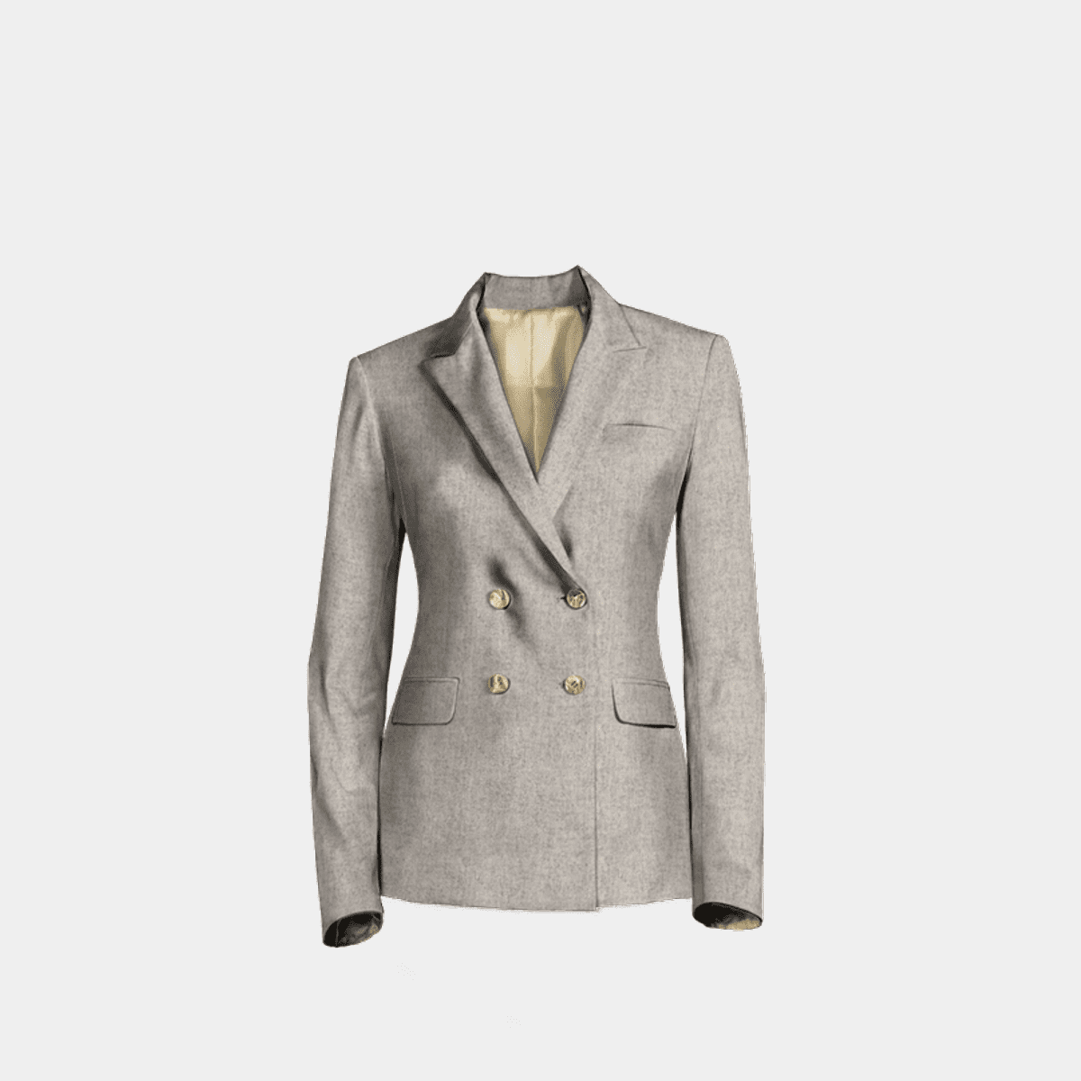 Beige tweed double breasted Jacket | Sumissura