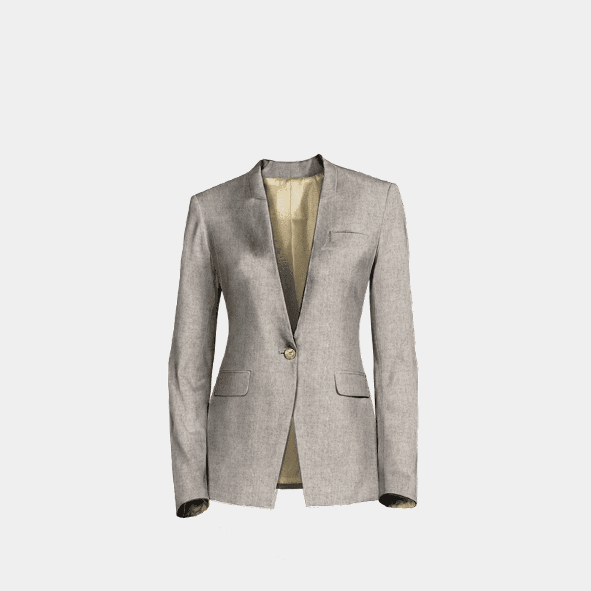 Beige tweed no-lapels Jacket | Sumissura