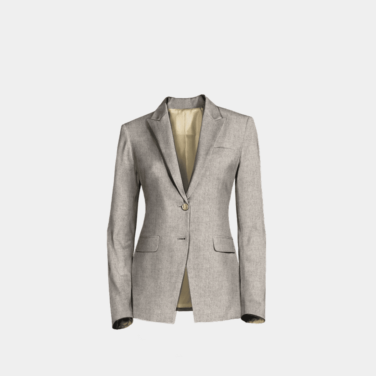 Beige tweed Jacket with peak lapels | Sumissura