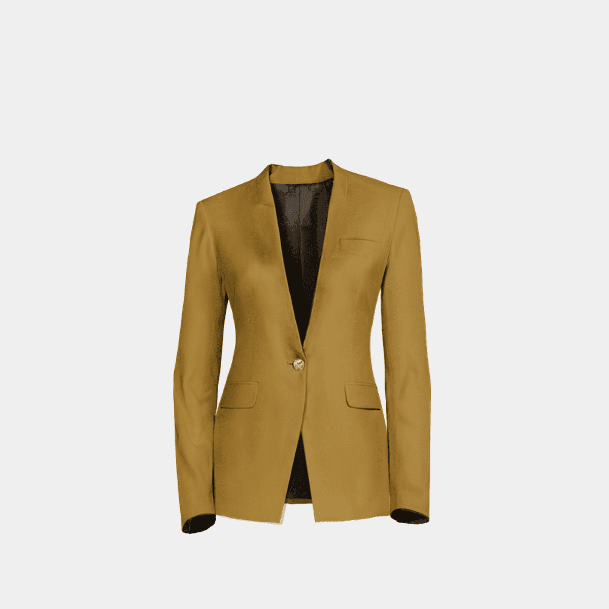 Yellow cotton no-lapels Blazer | Sumissura