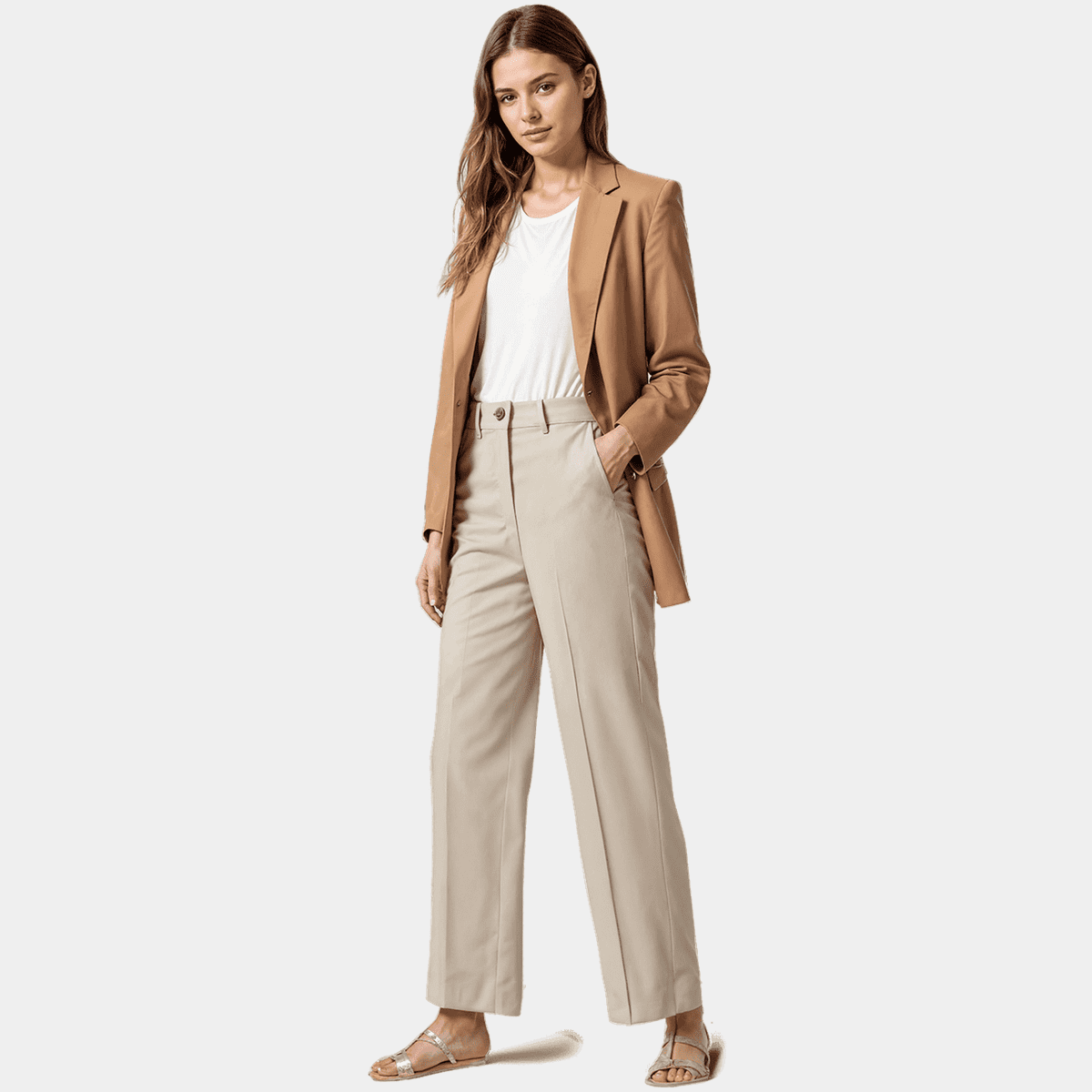 Camel stretch wide lapel limited edition Blazer