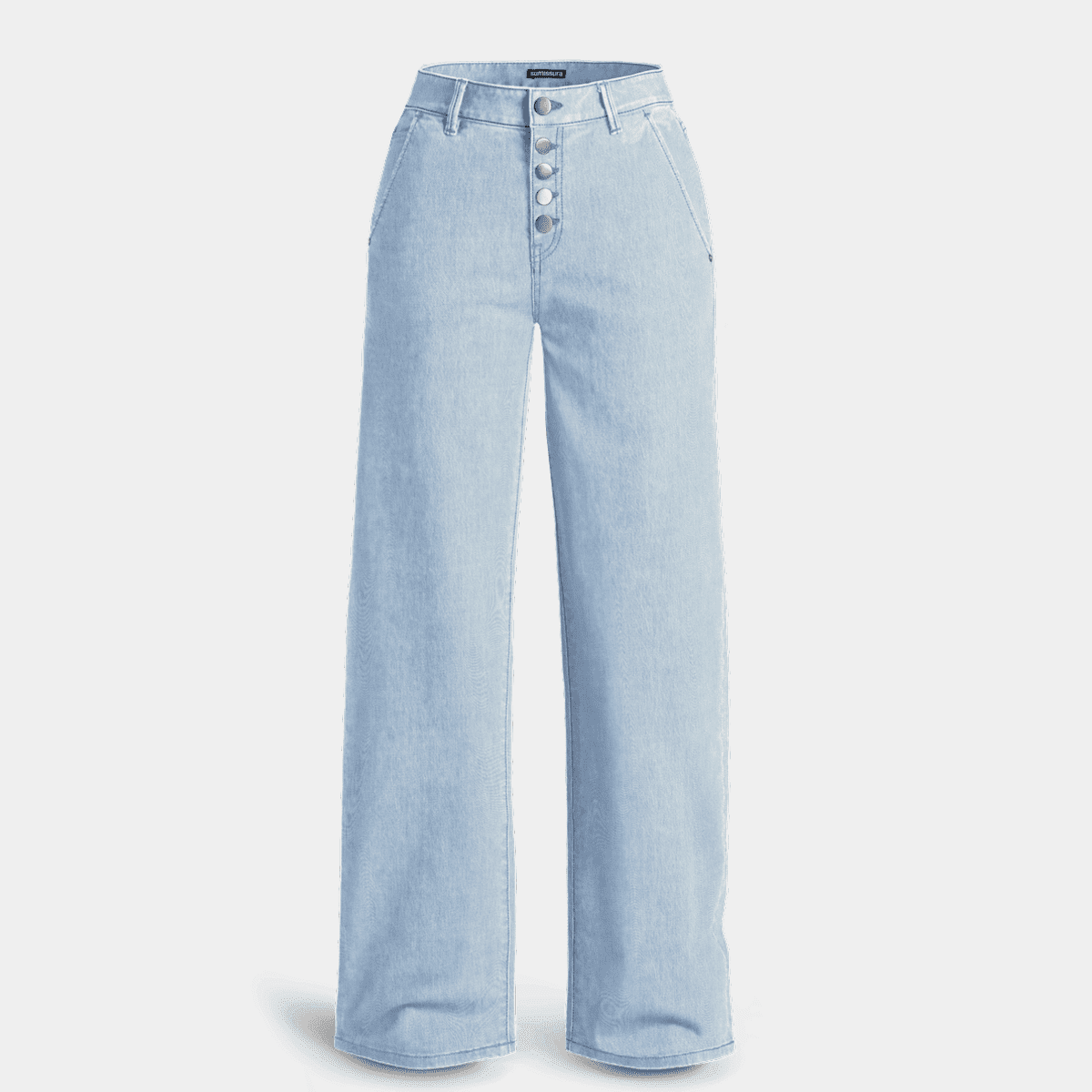Uniform Wide leg Jeans with exposed fly buttons | Sumissura