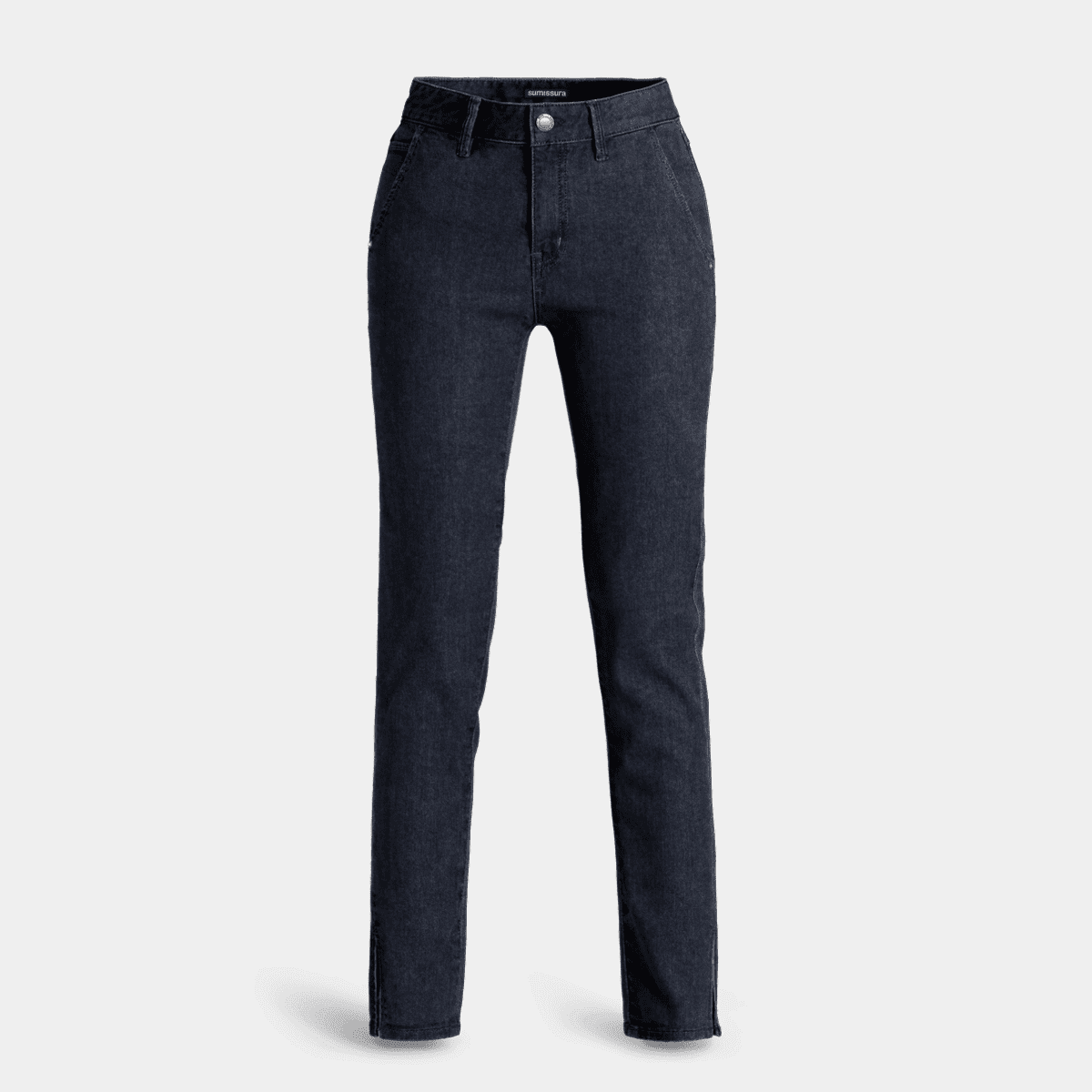 Uniform dark indigo split-hem Slim fit Jeans | Sumissura