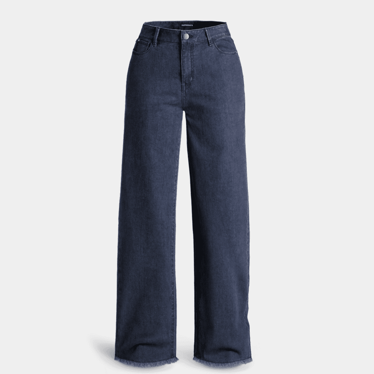 Uniform indigo frayed Wide leg Jeans | Sumissura
