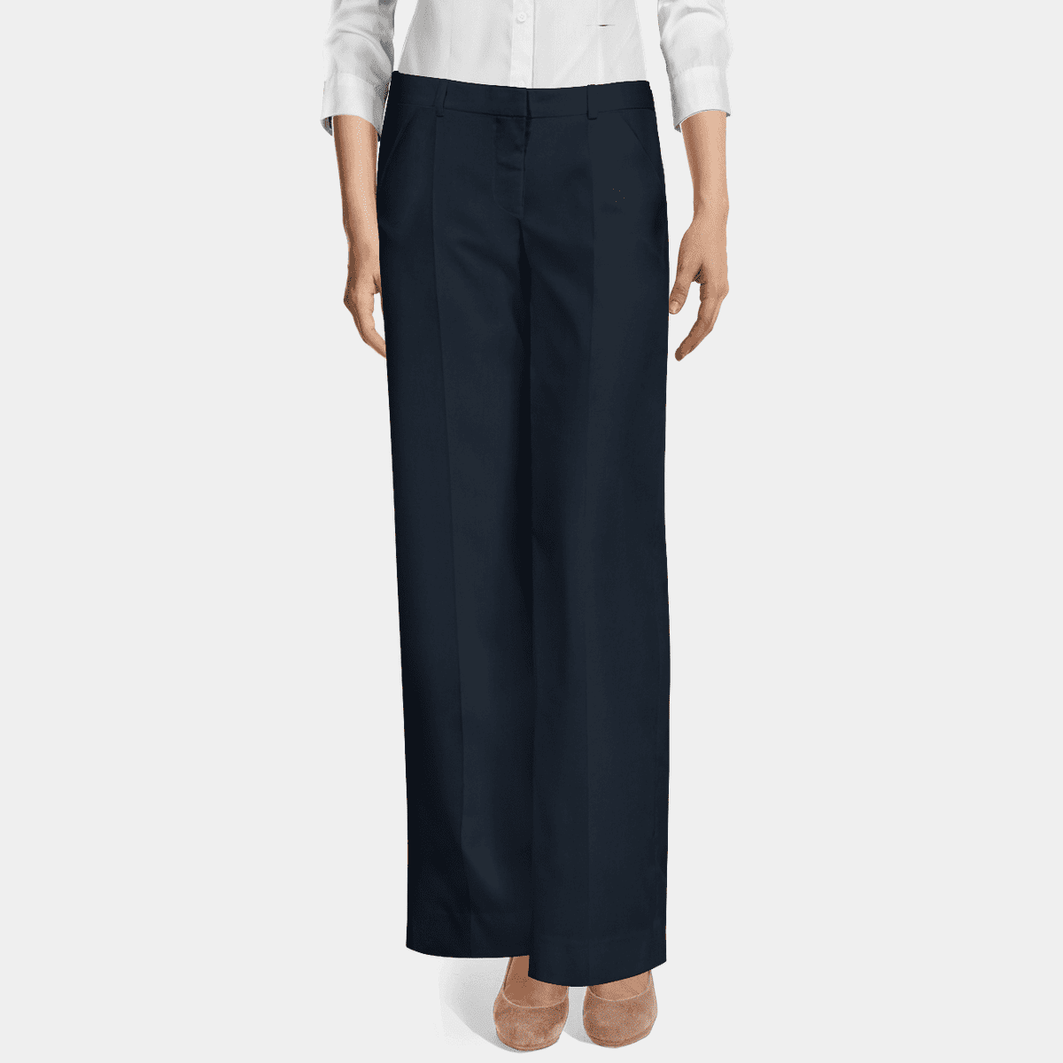Pantalón ancho elástico Cerruti 1881 azul oscuro de lana pura | Sumissura
