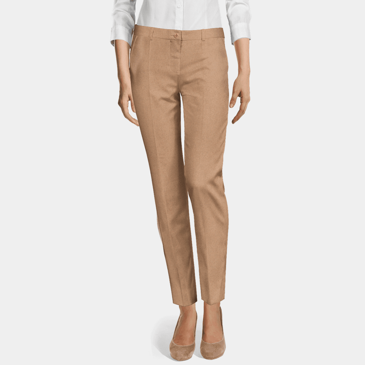 Camel Flanell slim fit Zigarettenhosen | Sumissura