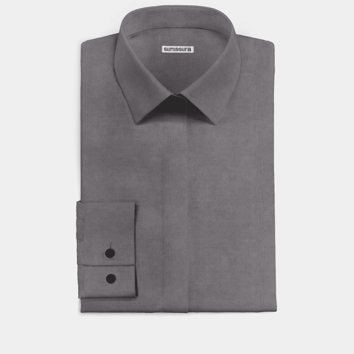 Gray linen-cotton Dress Shirt