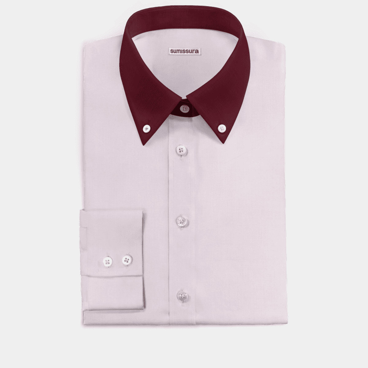 Premium Light Pink button down no-iron cotton Shirt with contrast collar