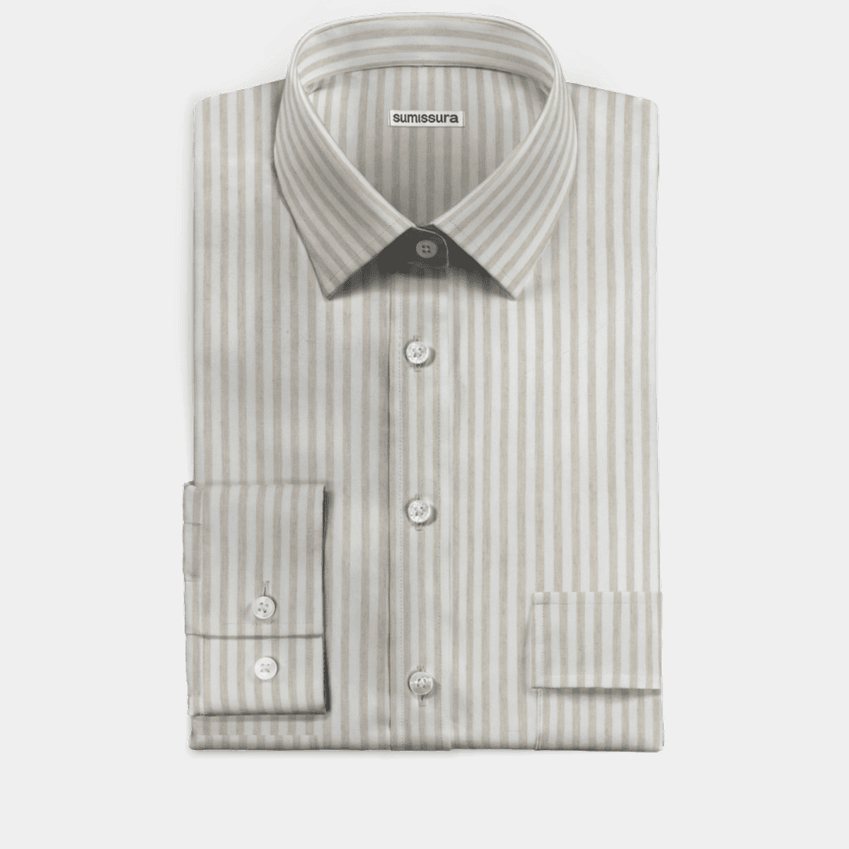 Light Gray striped summer Dress Shirt with pockets
