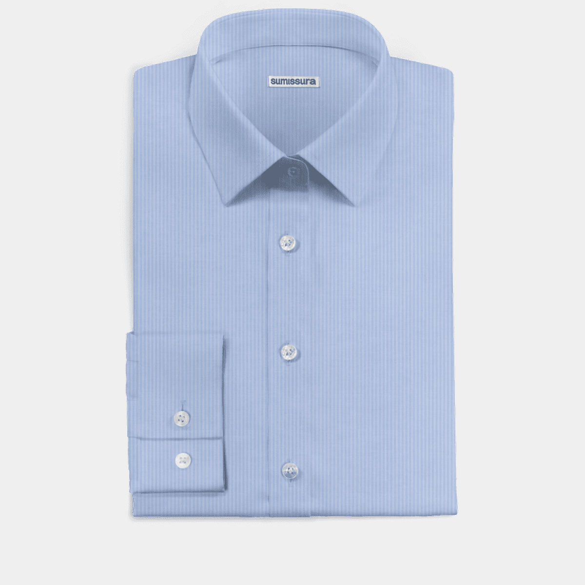 Light Blue striped Cotton blend Dress Shirt | Sumissura