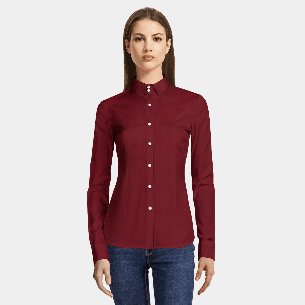 Imperial Red high-collar Shirt