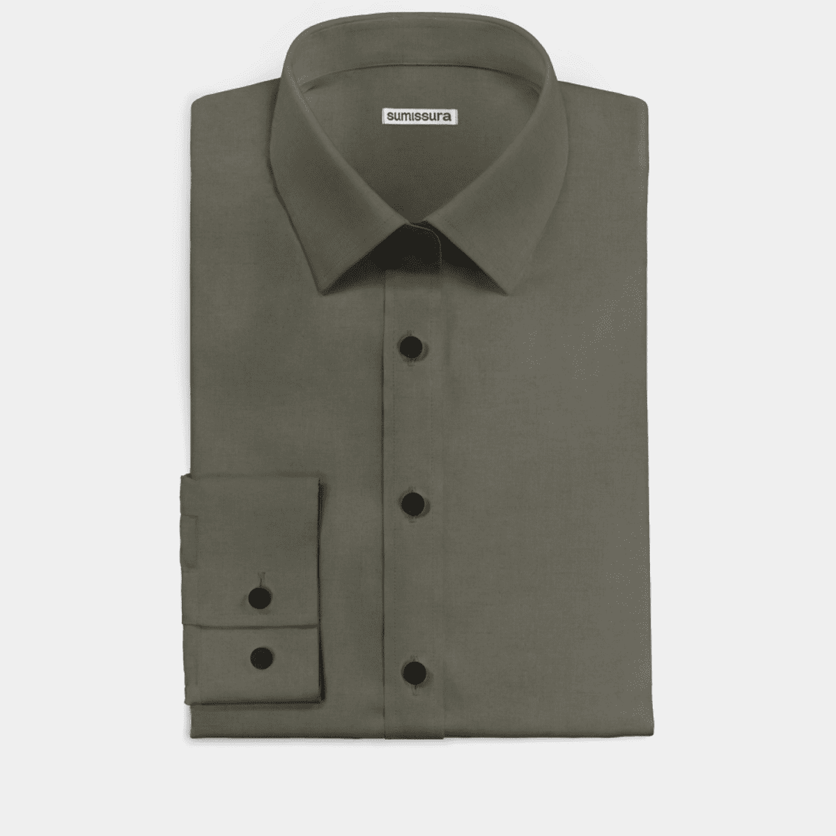 Army Green linen-cotton Dress Shirt