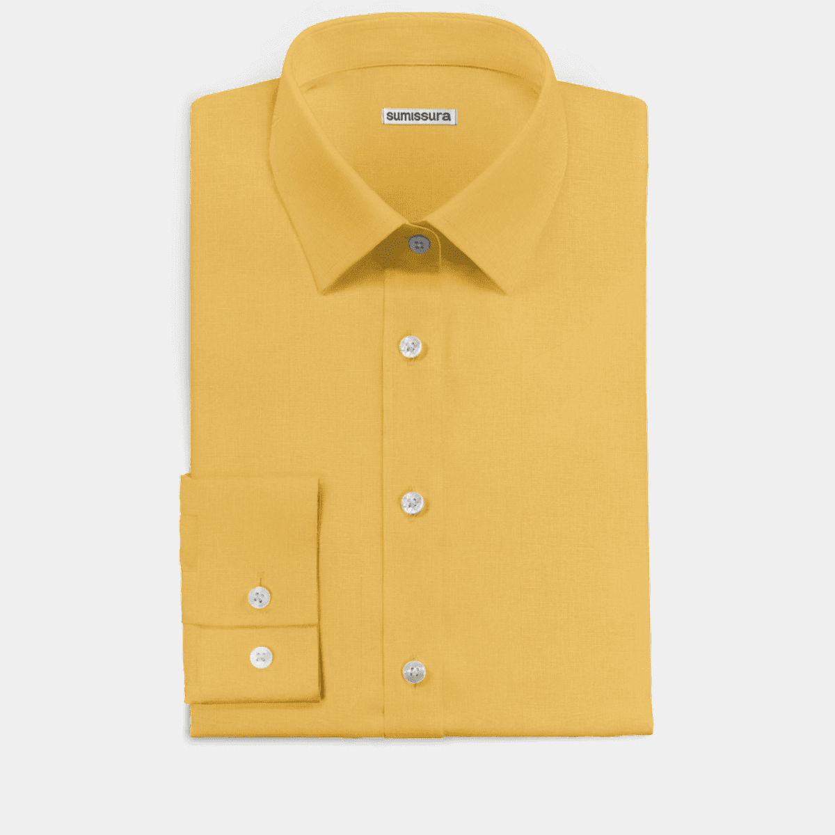 Yellow linen-cotton Dress Shirt | Sumissura