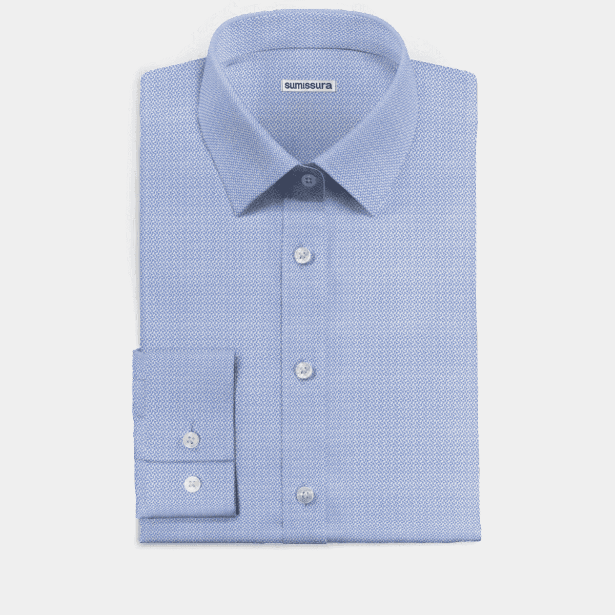 Premium Light Blue micropattern cotton Dress Shirt | Sumissura