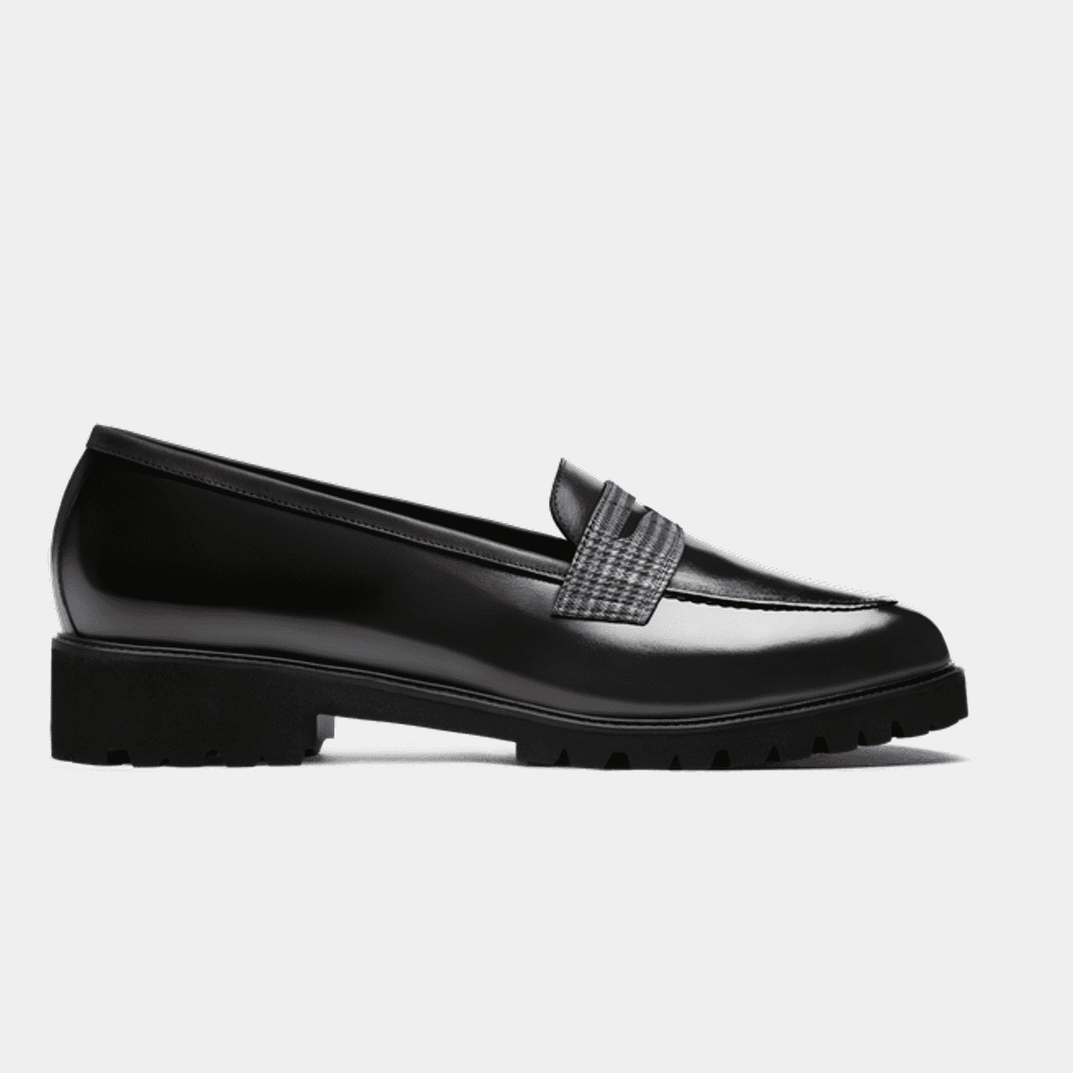 Chunky Loafer Black Flora Leather Sumissura