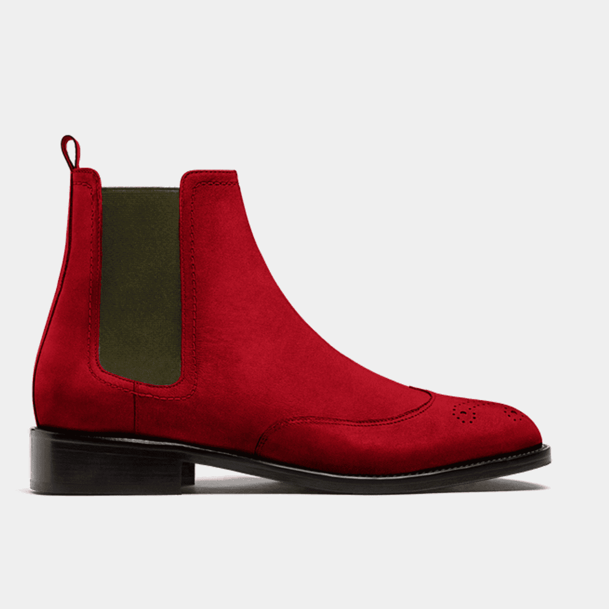 Wingtip Chelsea Boots - burgundy suede | Sumissura