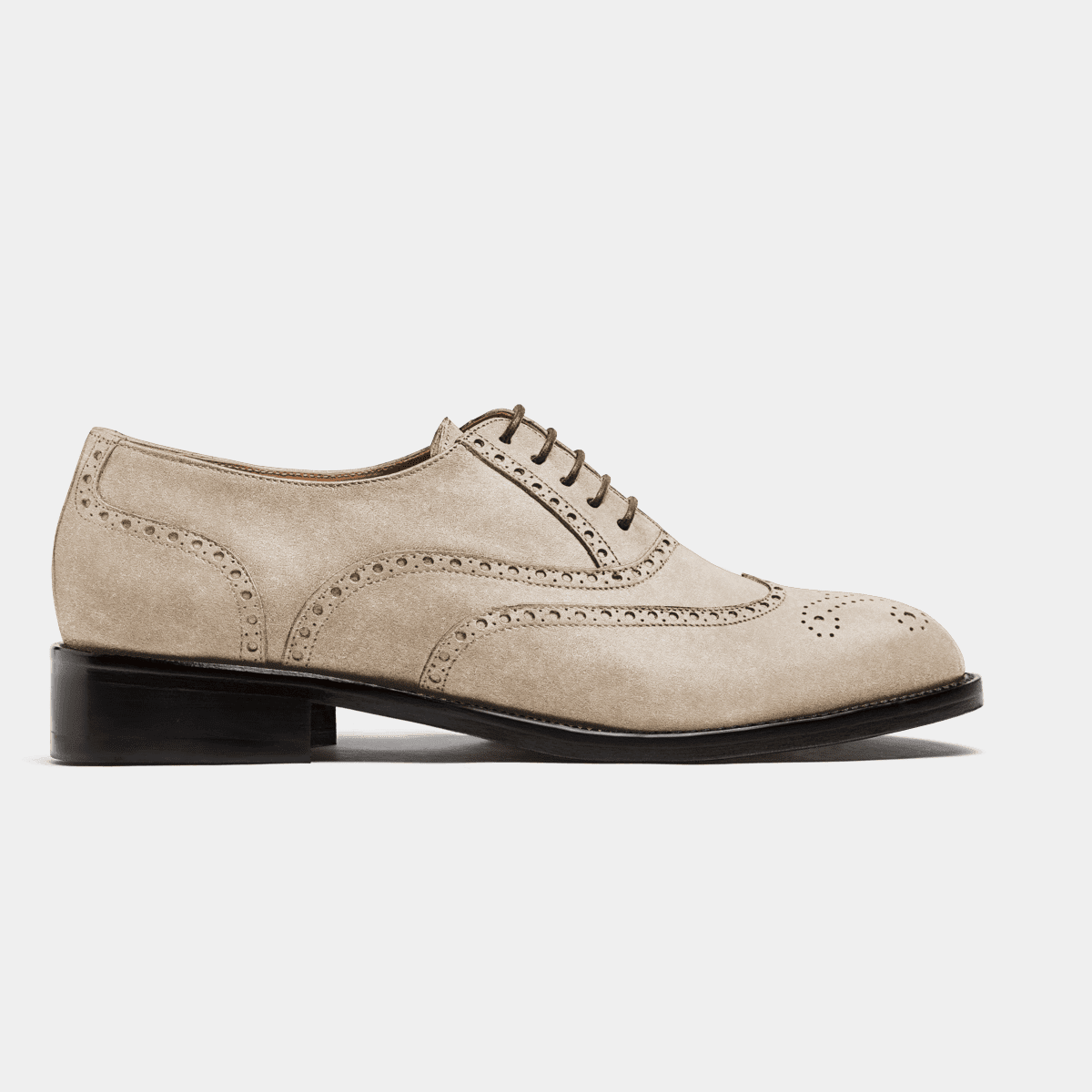 Full Brogue shoes - beige suede | Sumissura