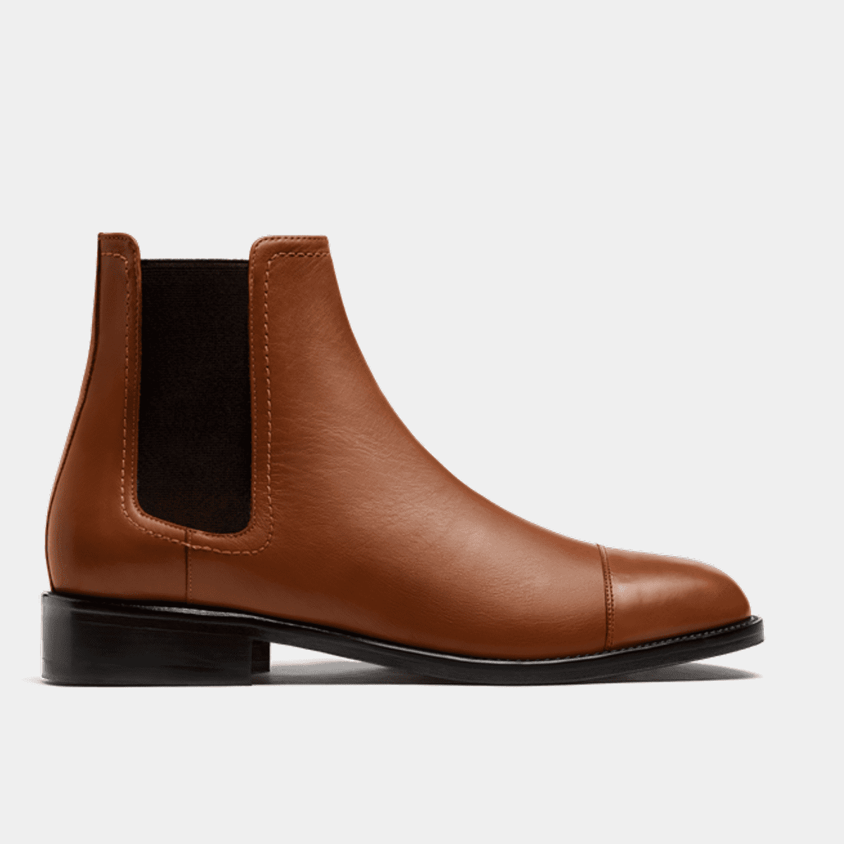 Cap toe Chelsea Boots - brown italian calf leather