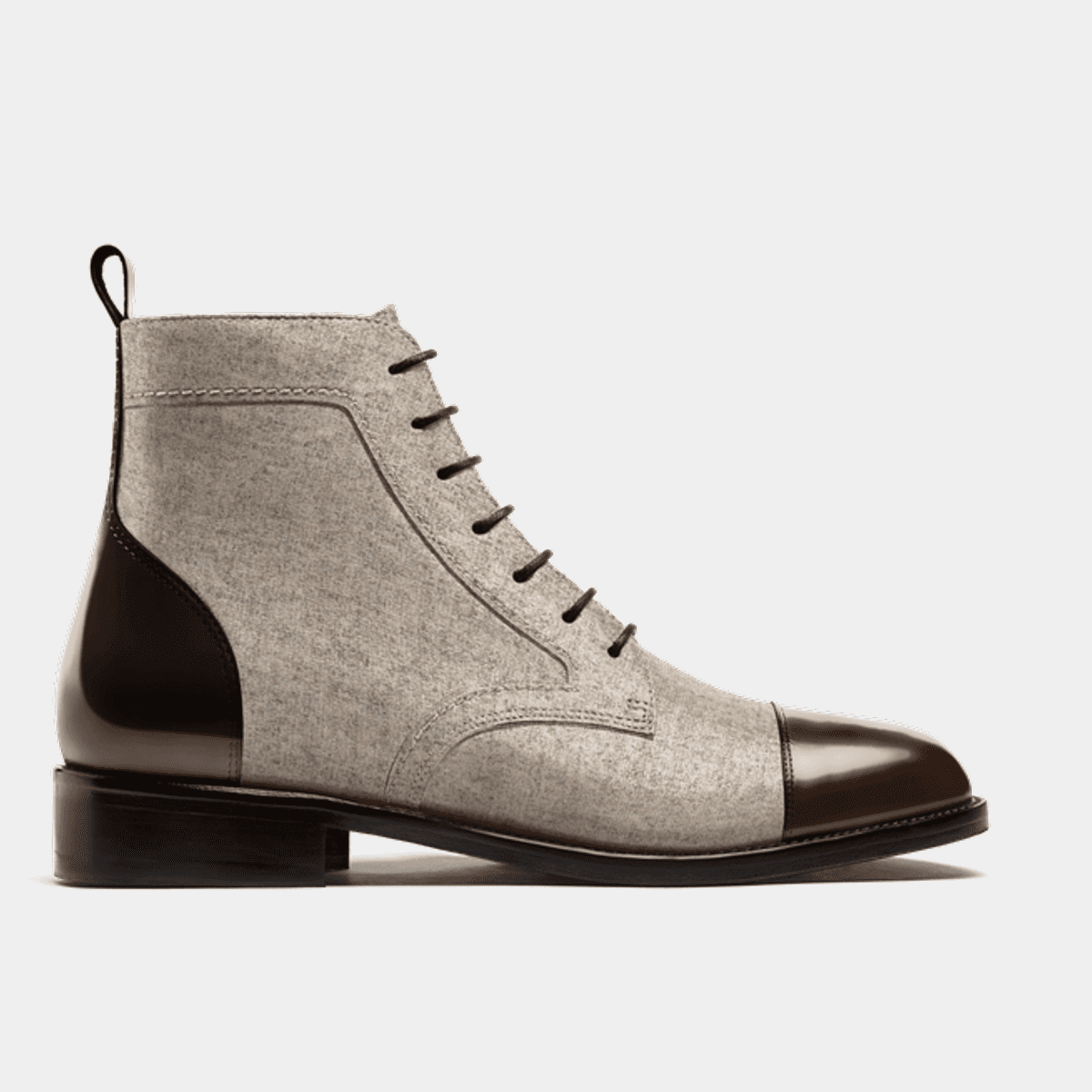 2 tone Boots - brown & beige flora leather & tweed | Sumissura