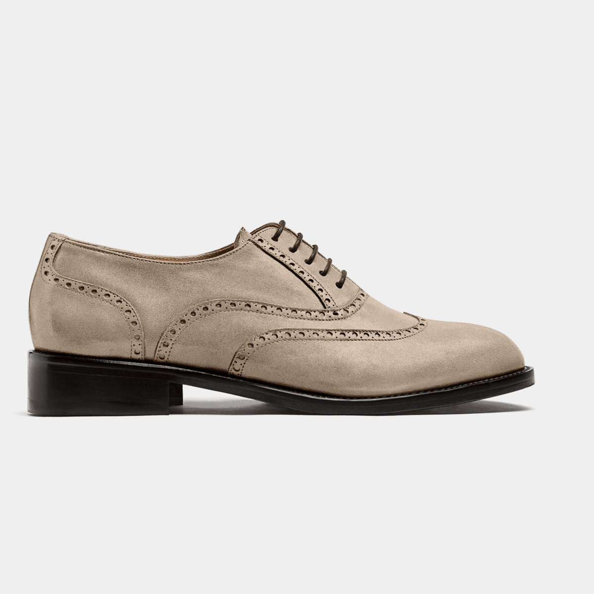 Full Brogue shoes - beige suede | Sumissura