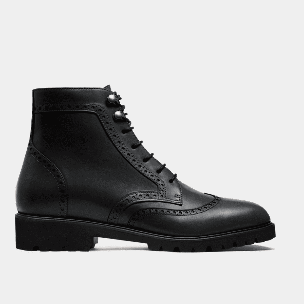 Brogue Women Boots - black italian calf leather
