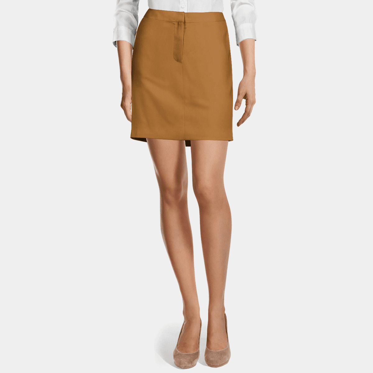 Light Brown High Waisted Short Pencil Skirt Sumissura