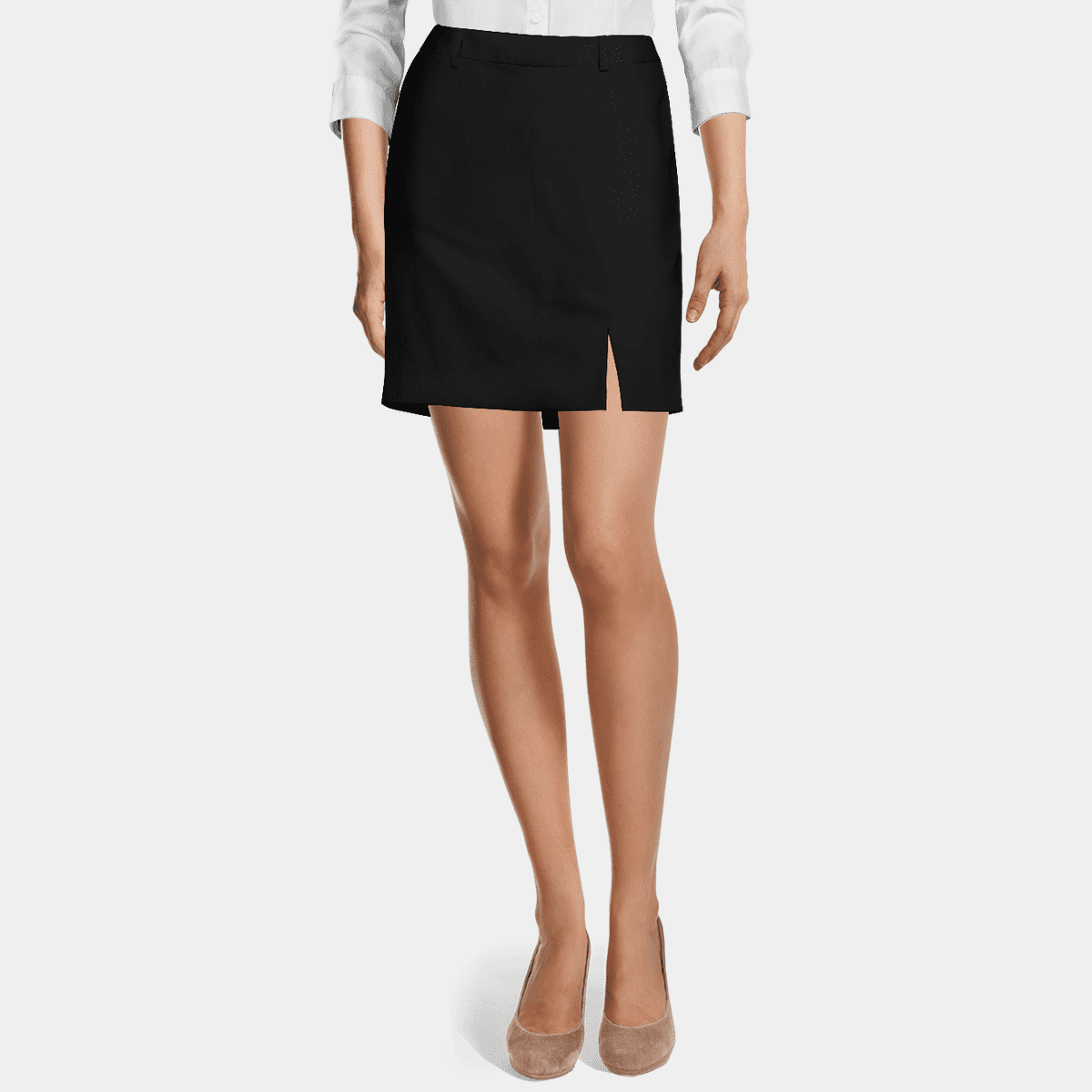Black high waisted short side zip Skirt pencil Skirt | Sumissura