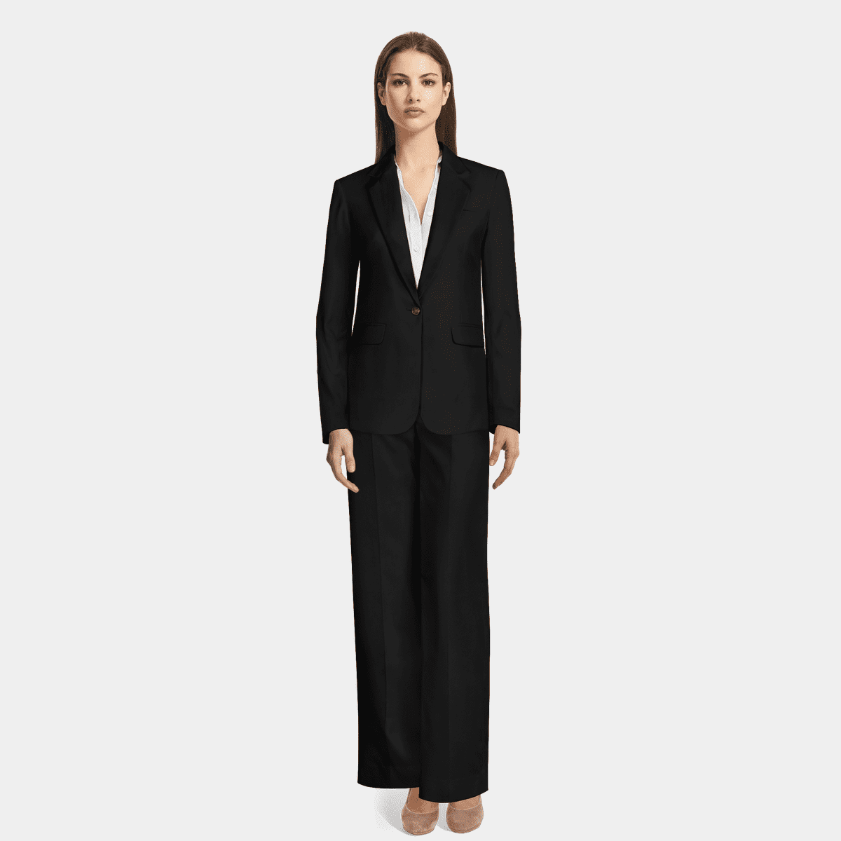 Black Wide Leg Pant Suit - relaxed fit