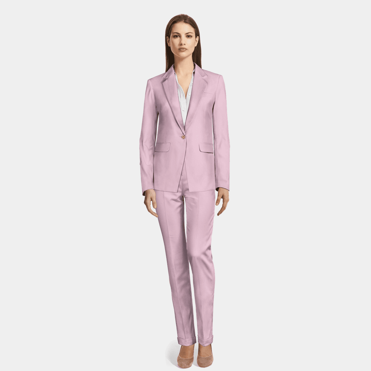 Tailleur Pantalone Viola Chiaro di Poly-Rayon - taglio regolare | Sumissura