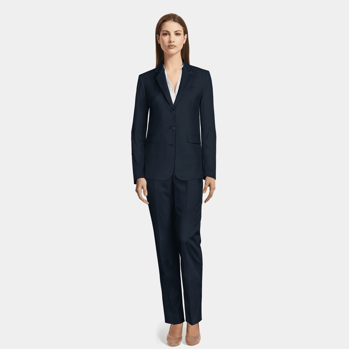 Premium Dark Blue 3 button wool Summer Suit - relaxed fit | Sumissura