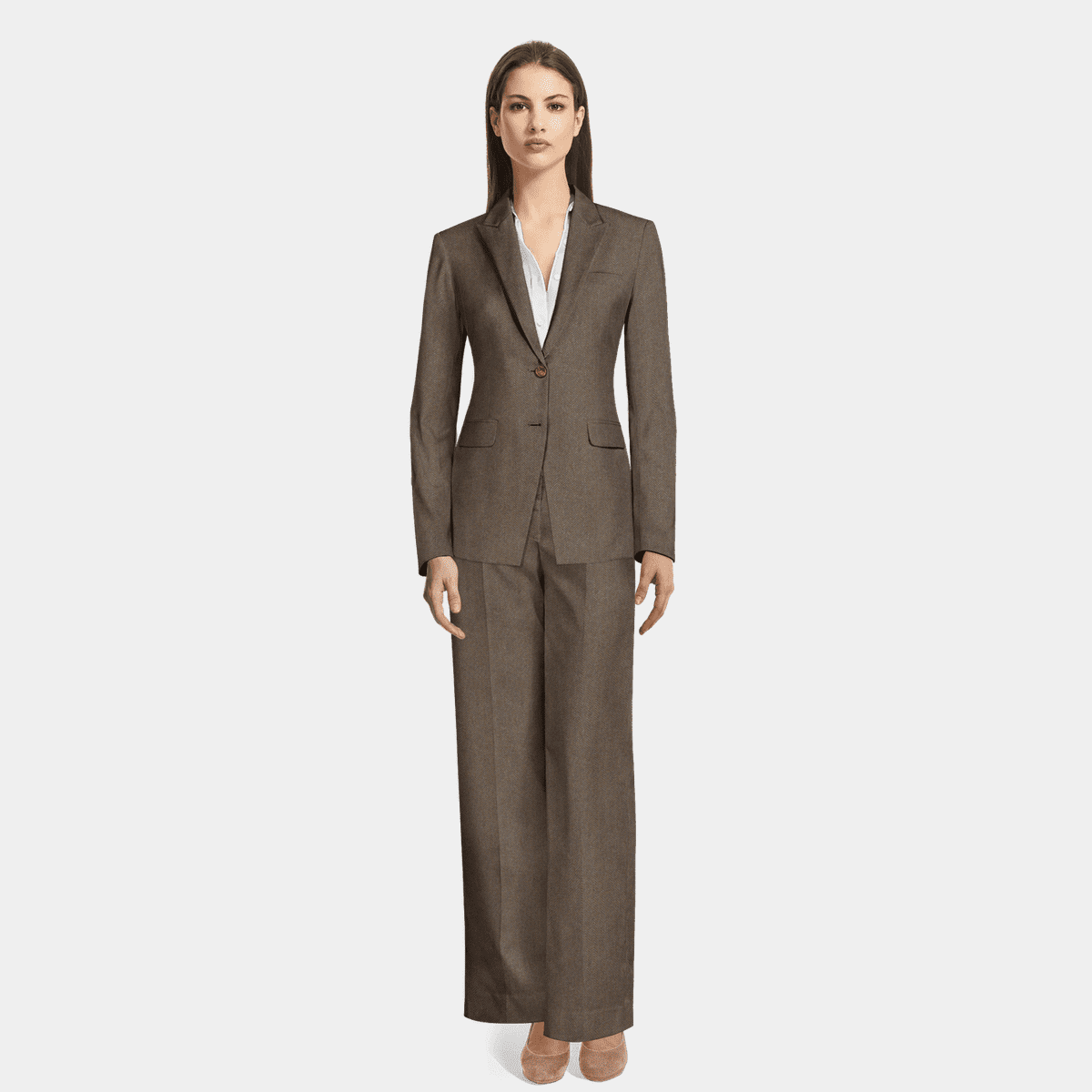 Herringbone Wide-Leg Suits | Sumissura
