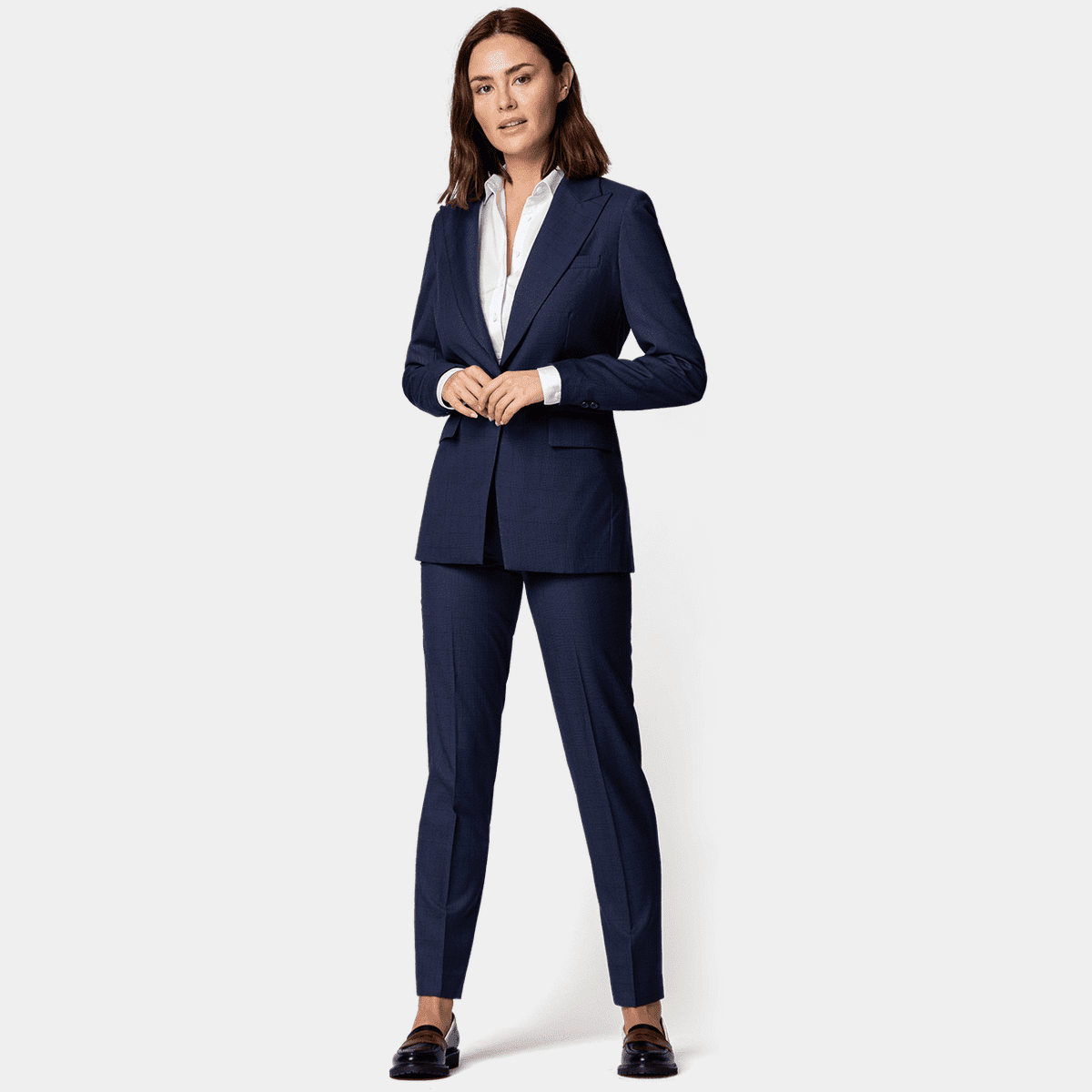 Women's blue checked Suits | Sumissura