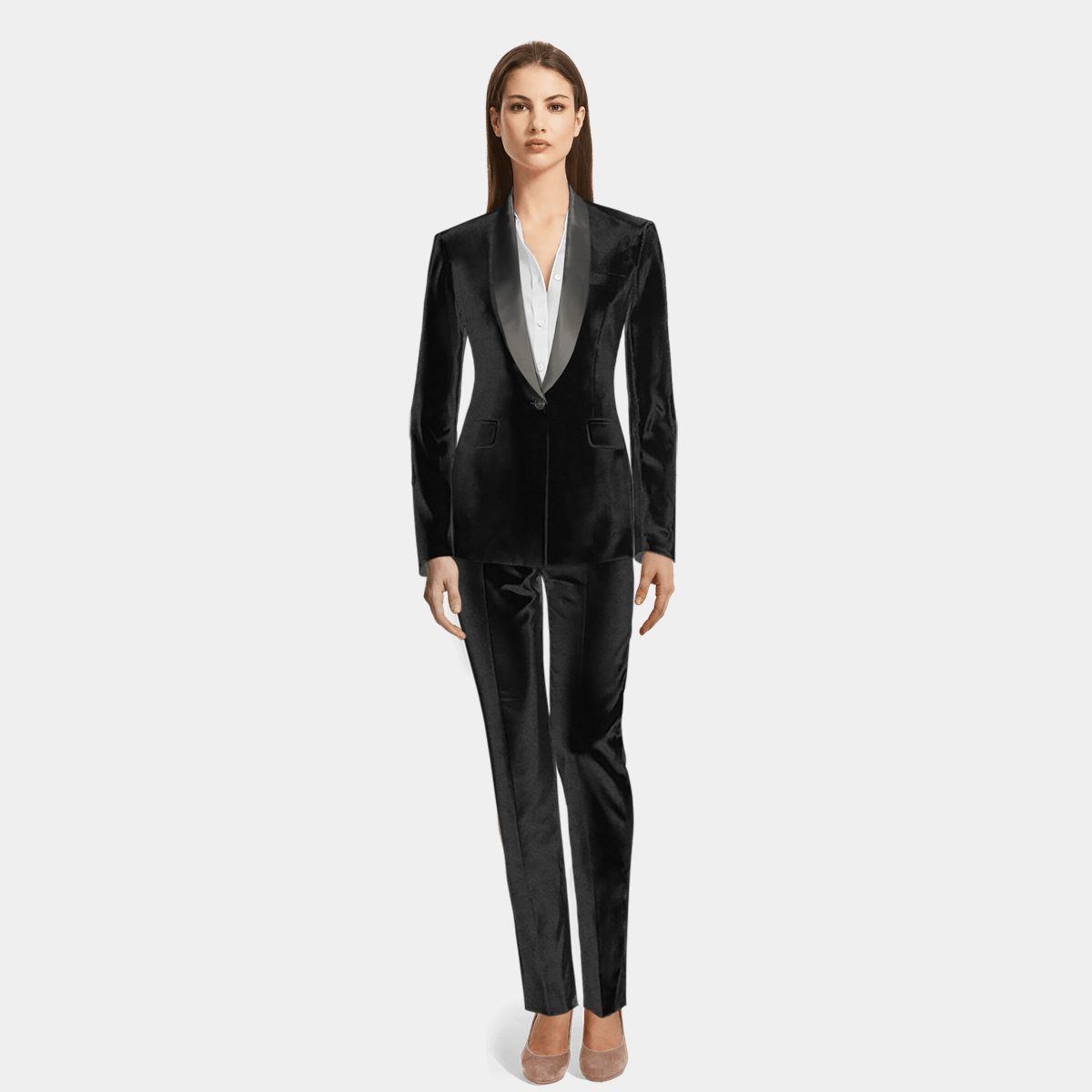 Black Velvet Tuxedo with shawl gray lapels | Sumissura