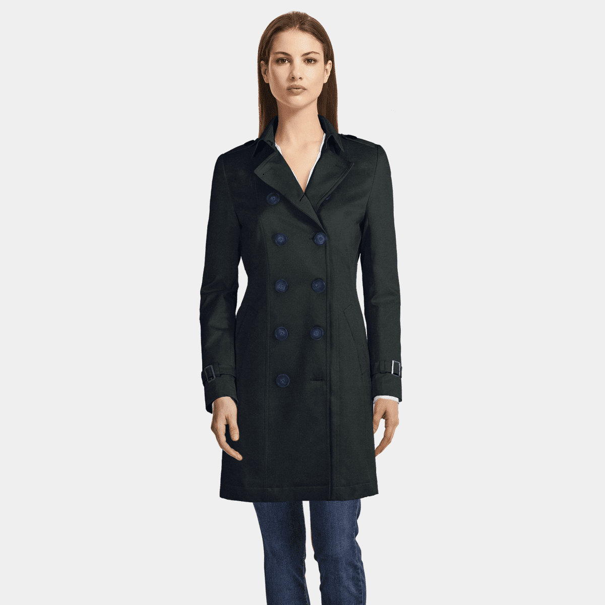 Dark Blue classic Trench Coat | Sumissura