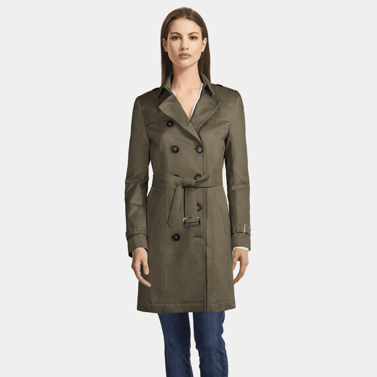 Gabardina clásica Verde de Mujer | Sumissura