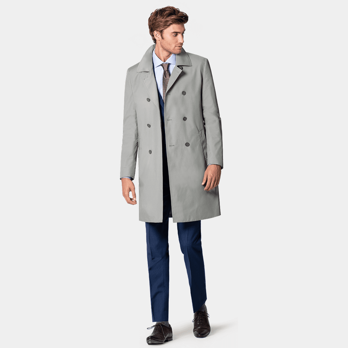 Gray Trench Coat Men | Custom Trench Coats - Hockerty Gray Trench Coat Men | Custom Trench Coats - Hockerty