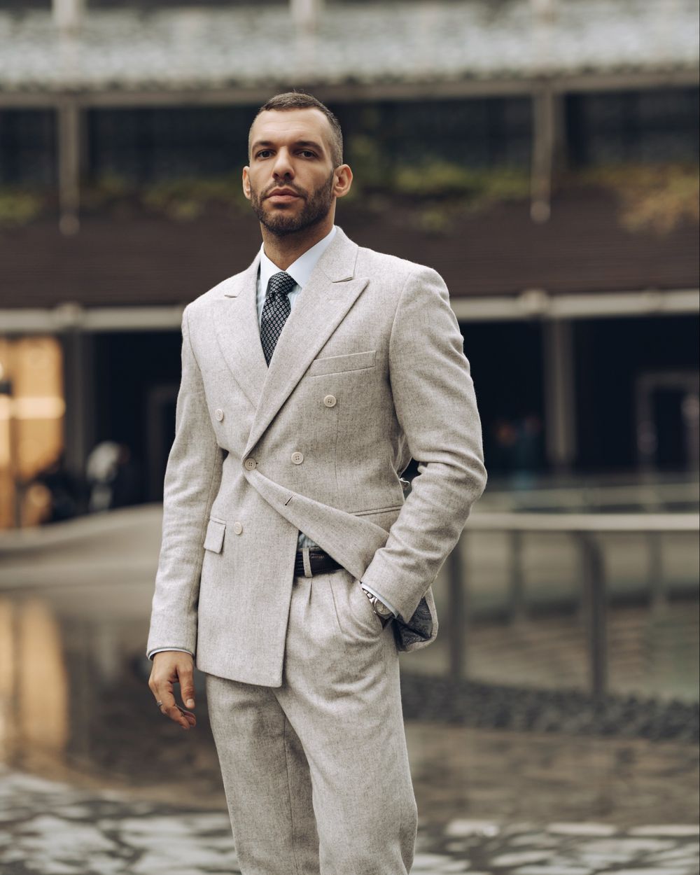 Black Suit with Purple Tie | Hockerty