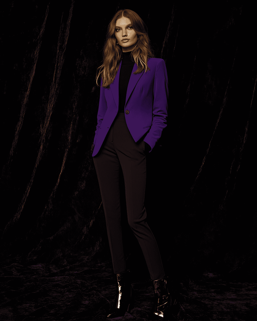 Black Blazer with Soft Gray Turtleneck | Sumissura