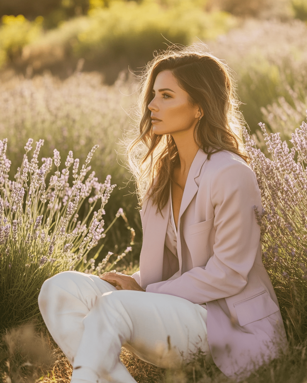 Light purple stretch short essential Blazer