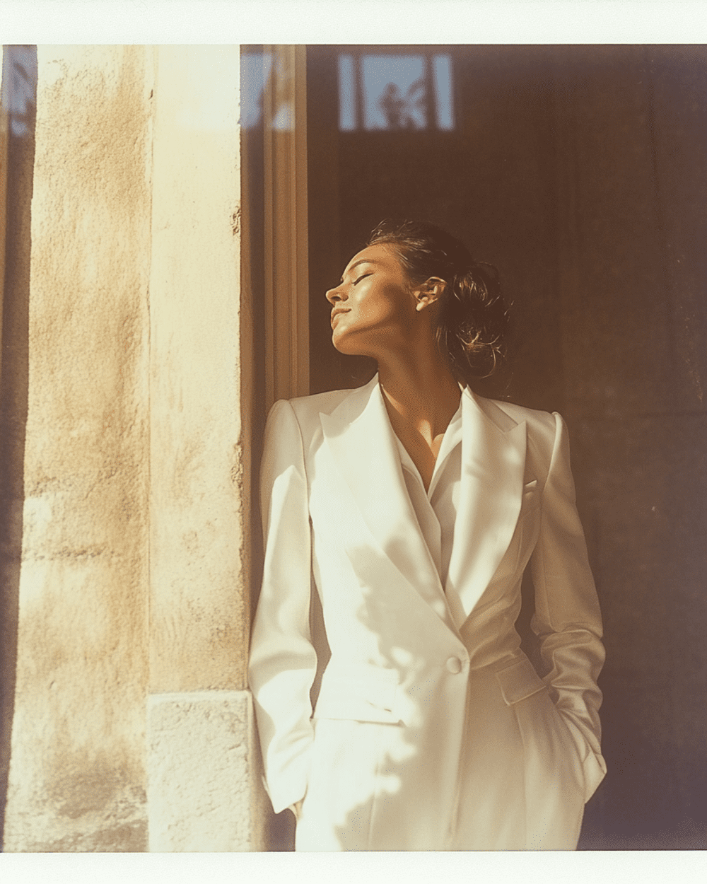 White Suit with Structured Shoulders | Sumissura