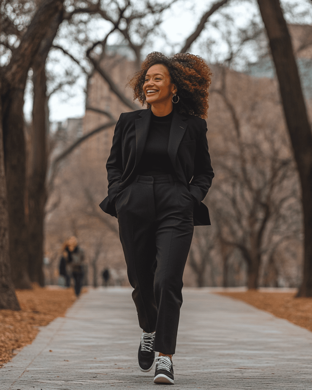 Chic All-Black Suit with Draped Crop Top | Sumissura