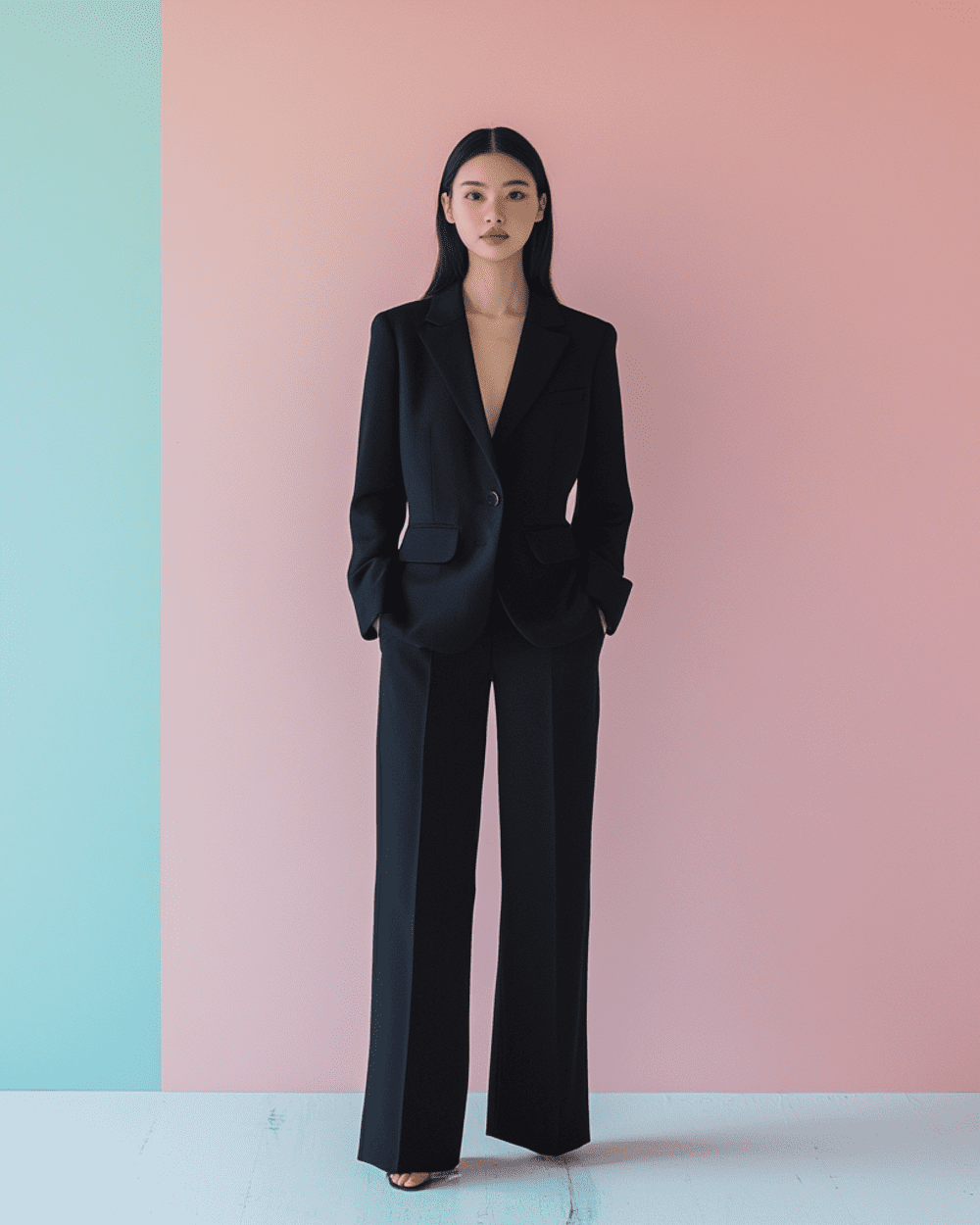 Navy Power Suit & Sneakers: Business Meets Effortless Cool | Sumissura