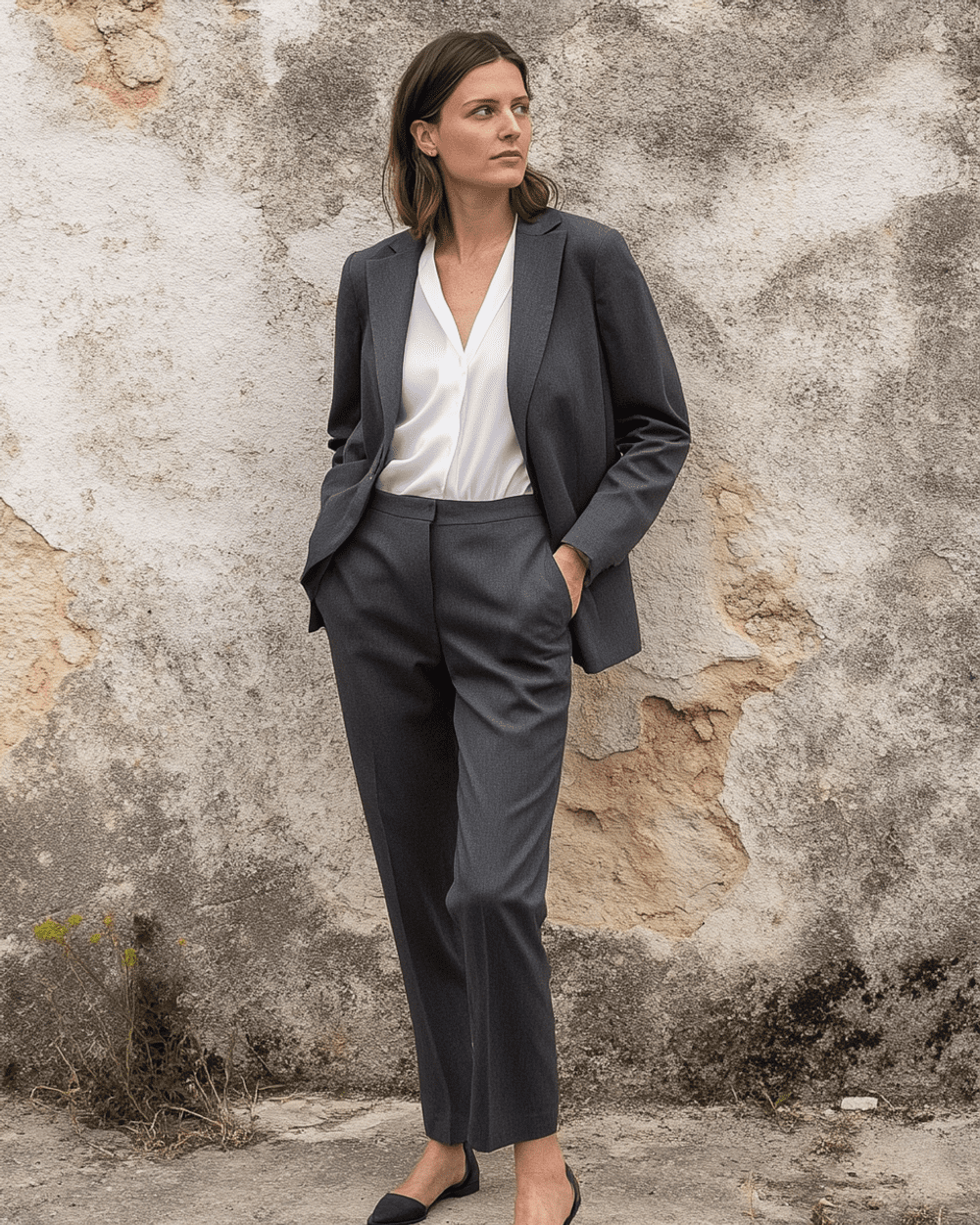 Charcoal Pinstripe Suit with Black Loafers | Sumissura