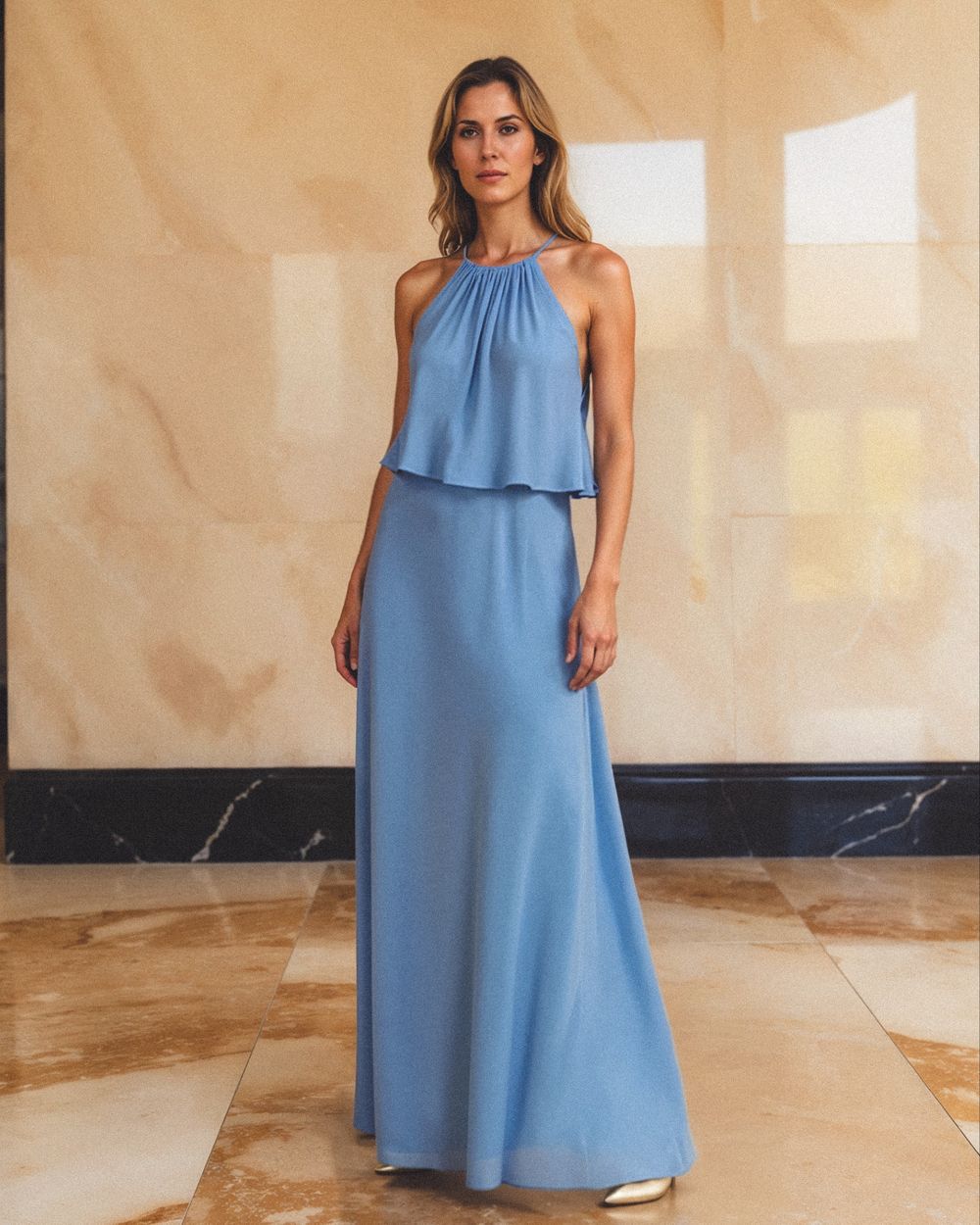 Strapless Sand Maxi Dress | Sumissura