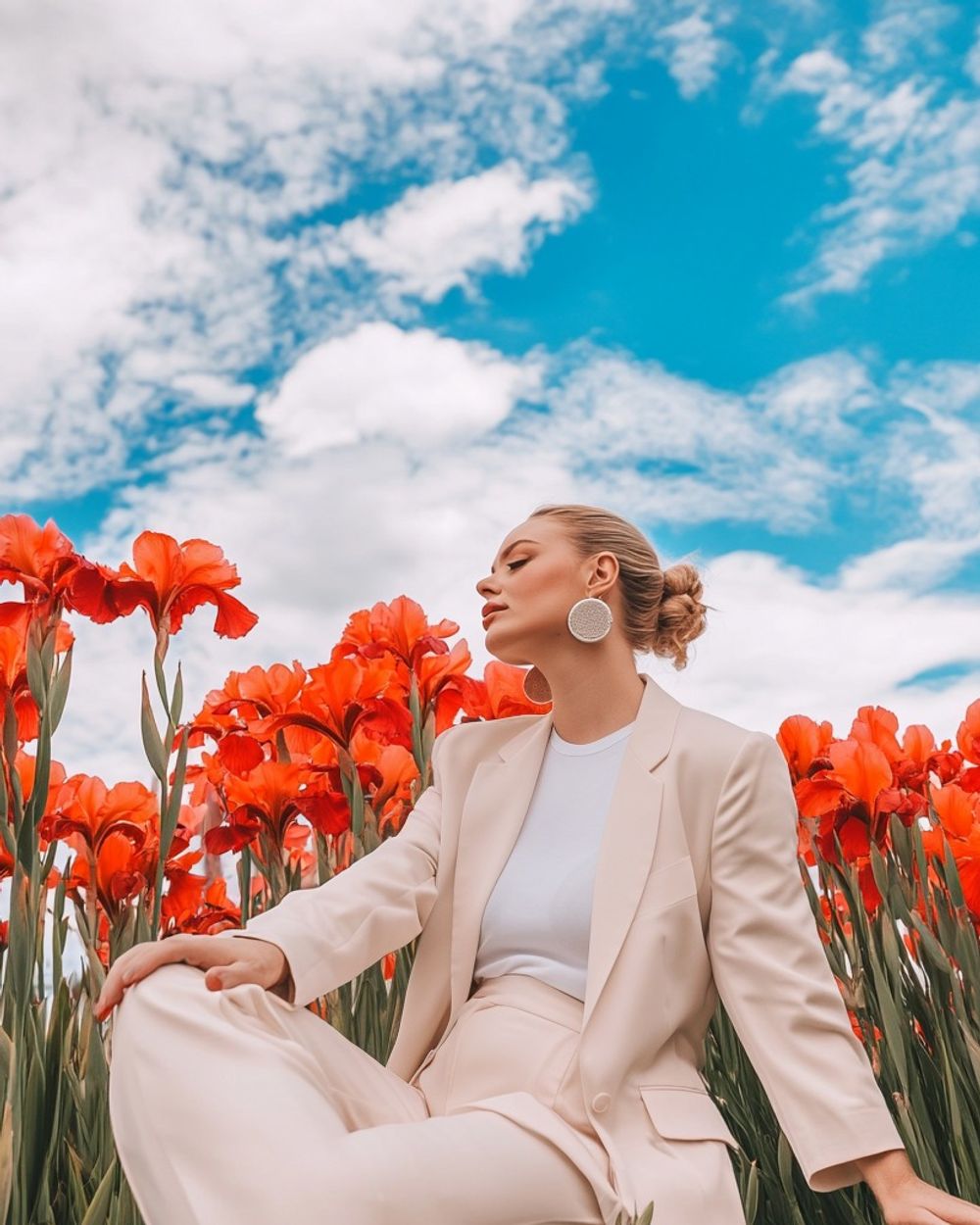 Ivory Suit with White Dress Shirt and Rose Boutonniere | Sumissura