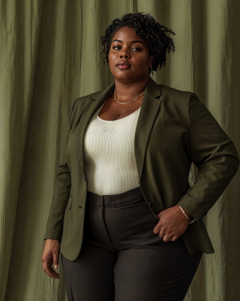 Traje Verde Bosque con Cuello Alto Gris Carbón | Sumissura